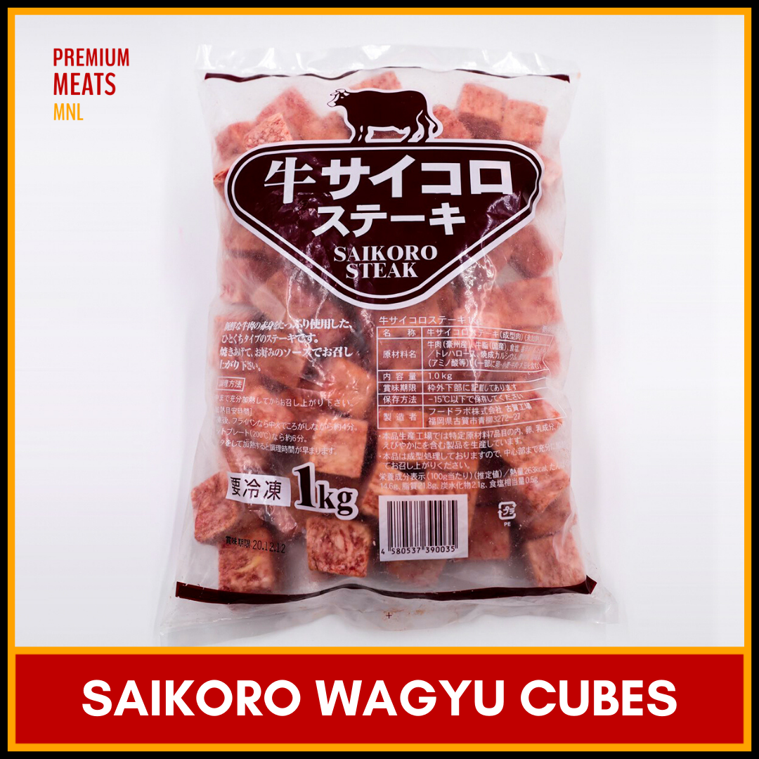 Authentic Japanese Saikoro Wagyu Cubes 1kg – Premium Meats MNL